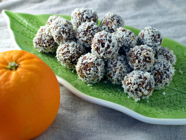 Chocolate balls with orange