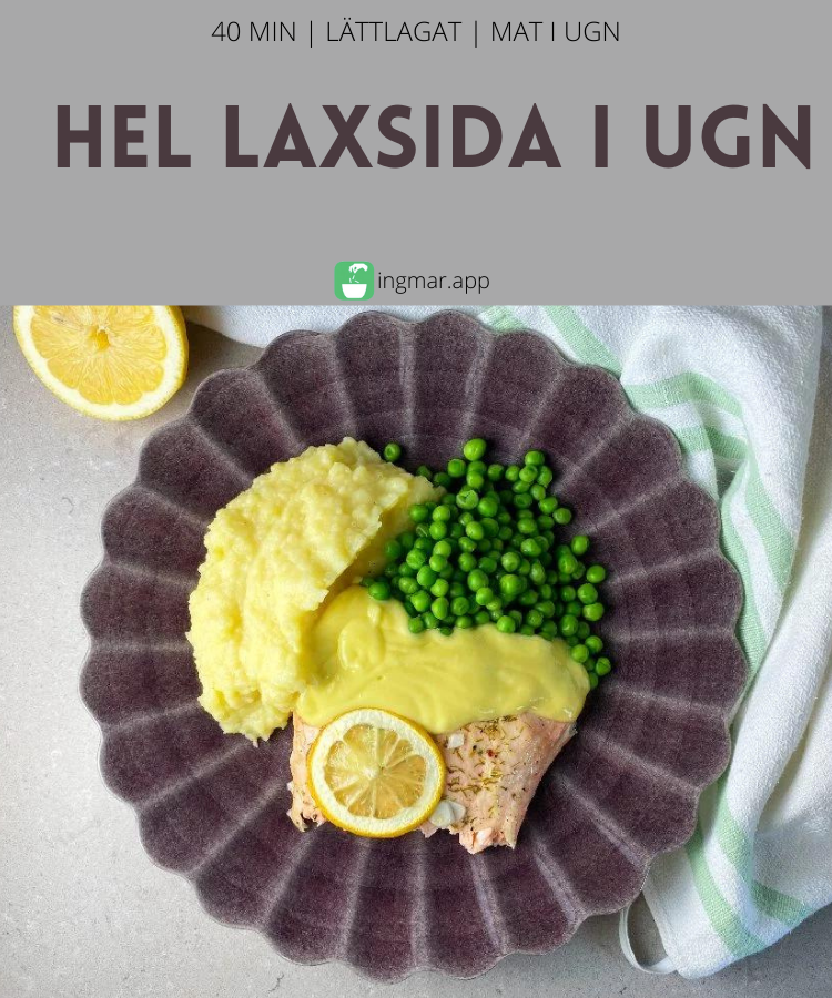 Hel laxsida i ugn